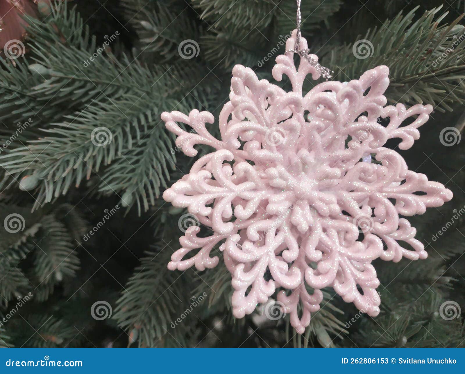 Christmas Decorations. Snowflake on the Christmas Tree Stock Image ...