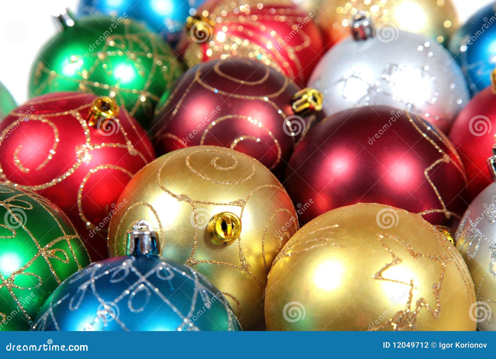 Christmas Decorations Spheres Stock Photo - Image of bright, dark: 12049712