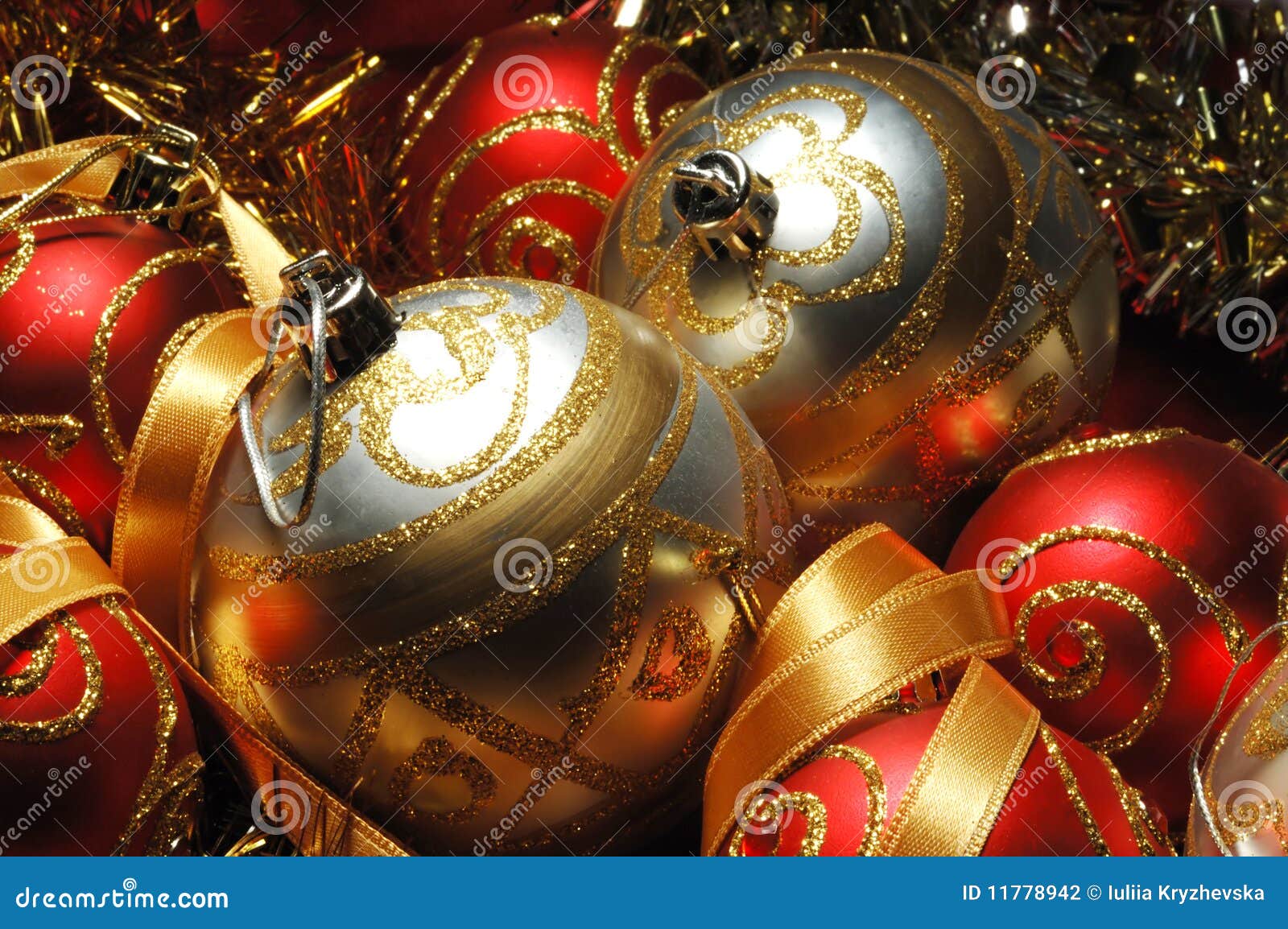 Christmas Decorations Still Life Stock Photo - Image of gilt ...