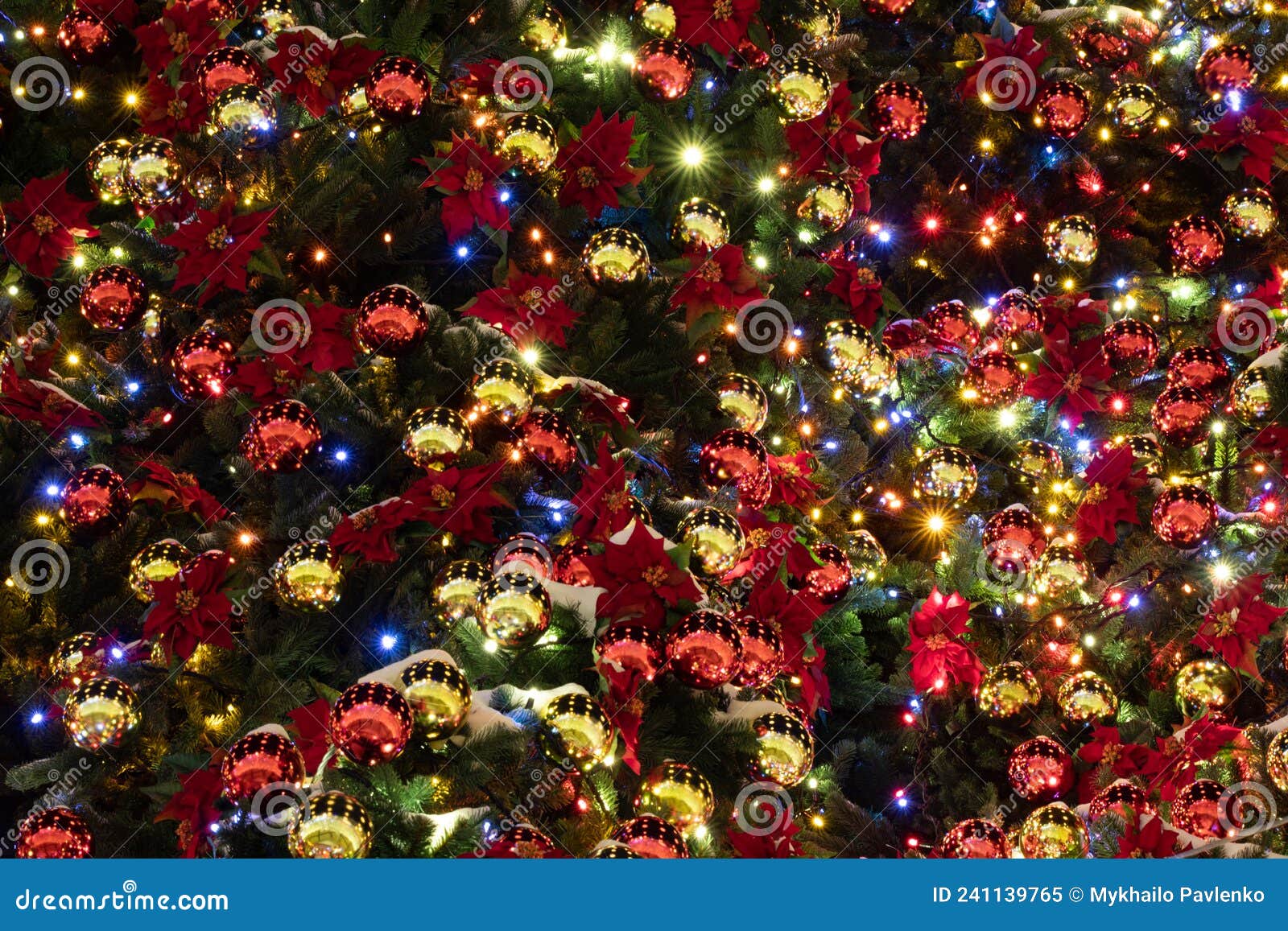 Christmas Decorations on the Christmas Tree Texture. Stock Image ...