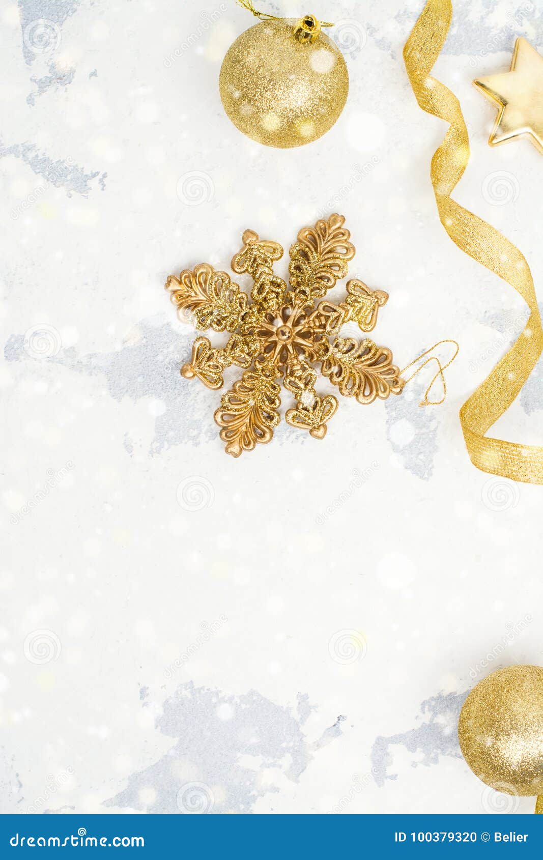 Christmas Decorations on White Background Stock Photo - Image of board ...