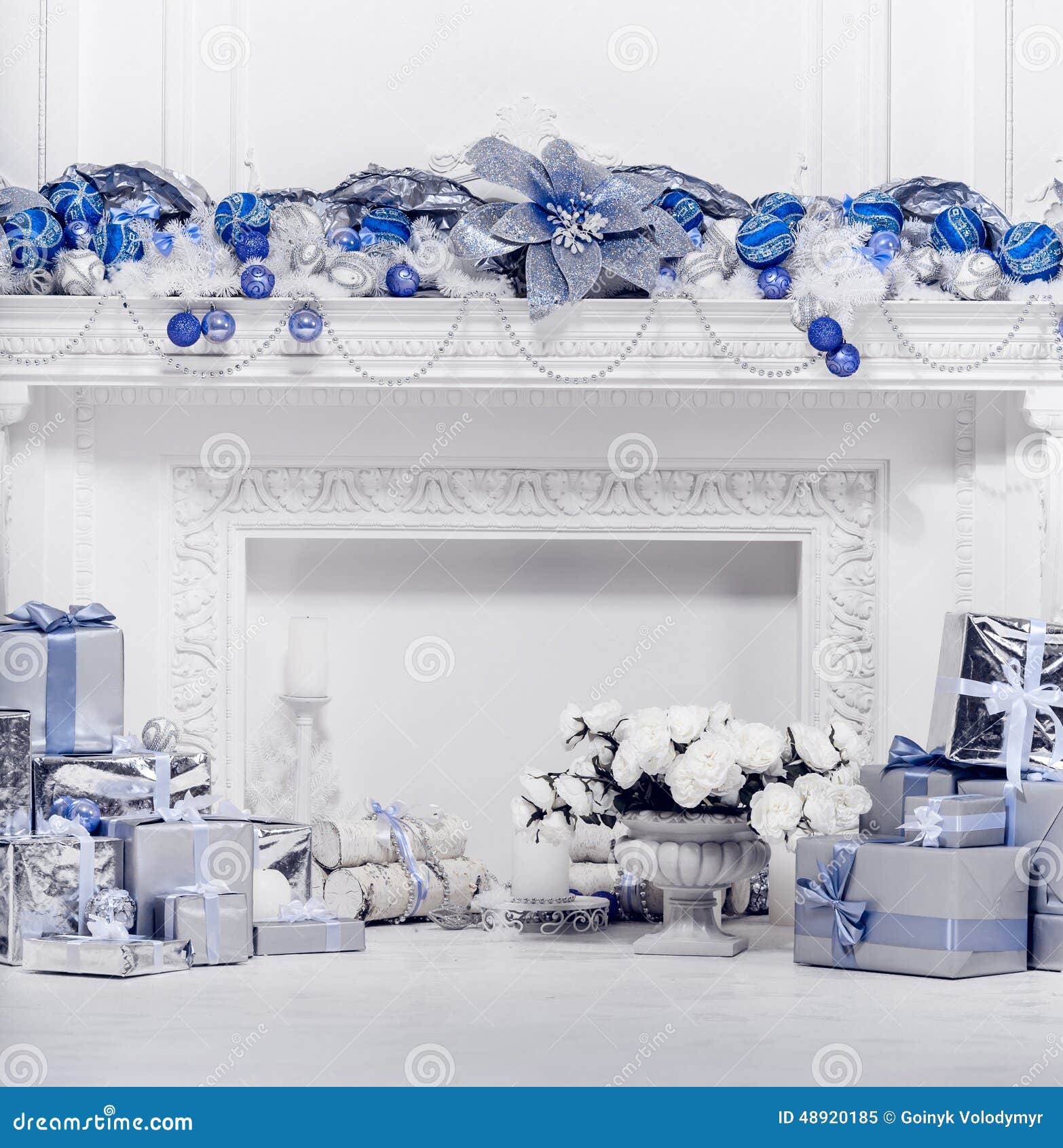 Christmas decorations stock image. Image of blue, celebration - 48920185