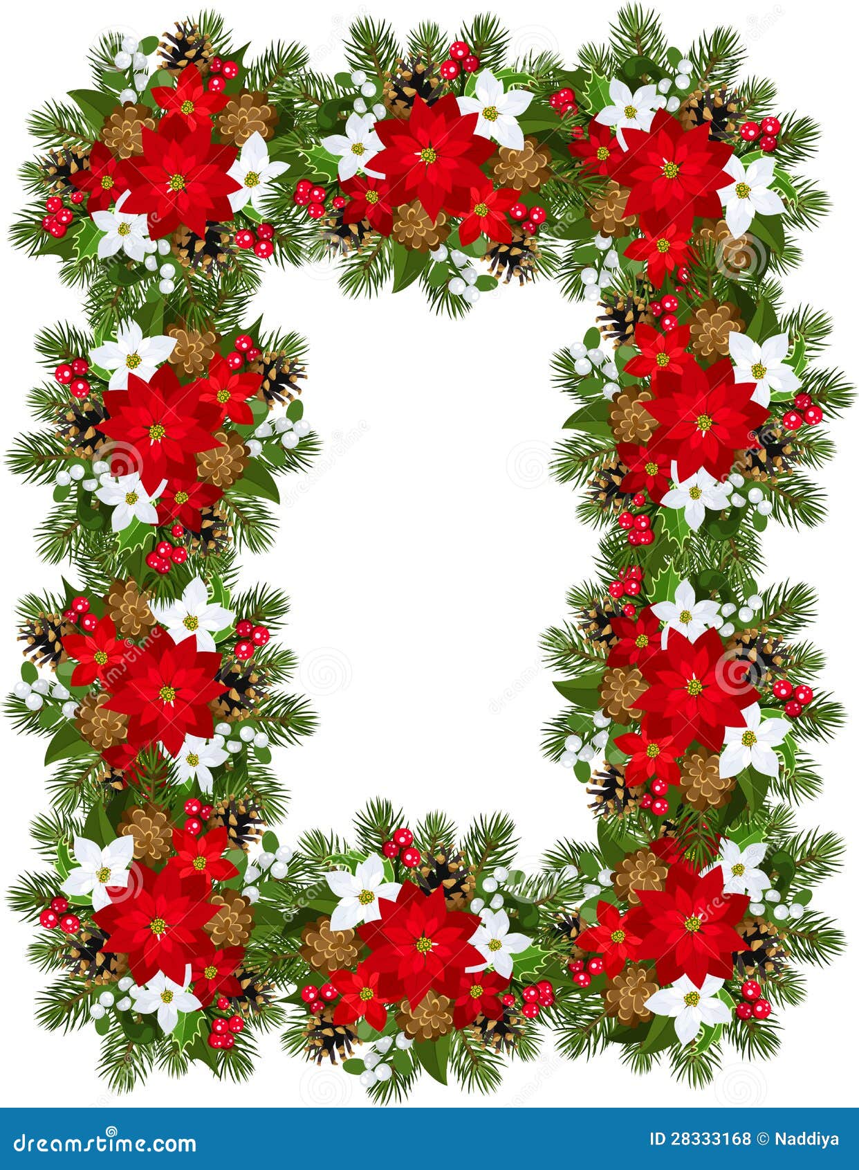 Christmas Decorative Frame. Stock Vector - Illustration of flower ...