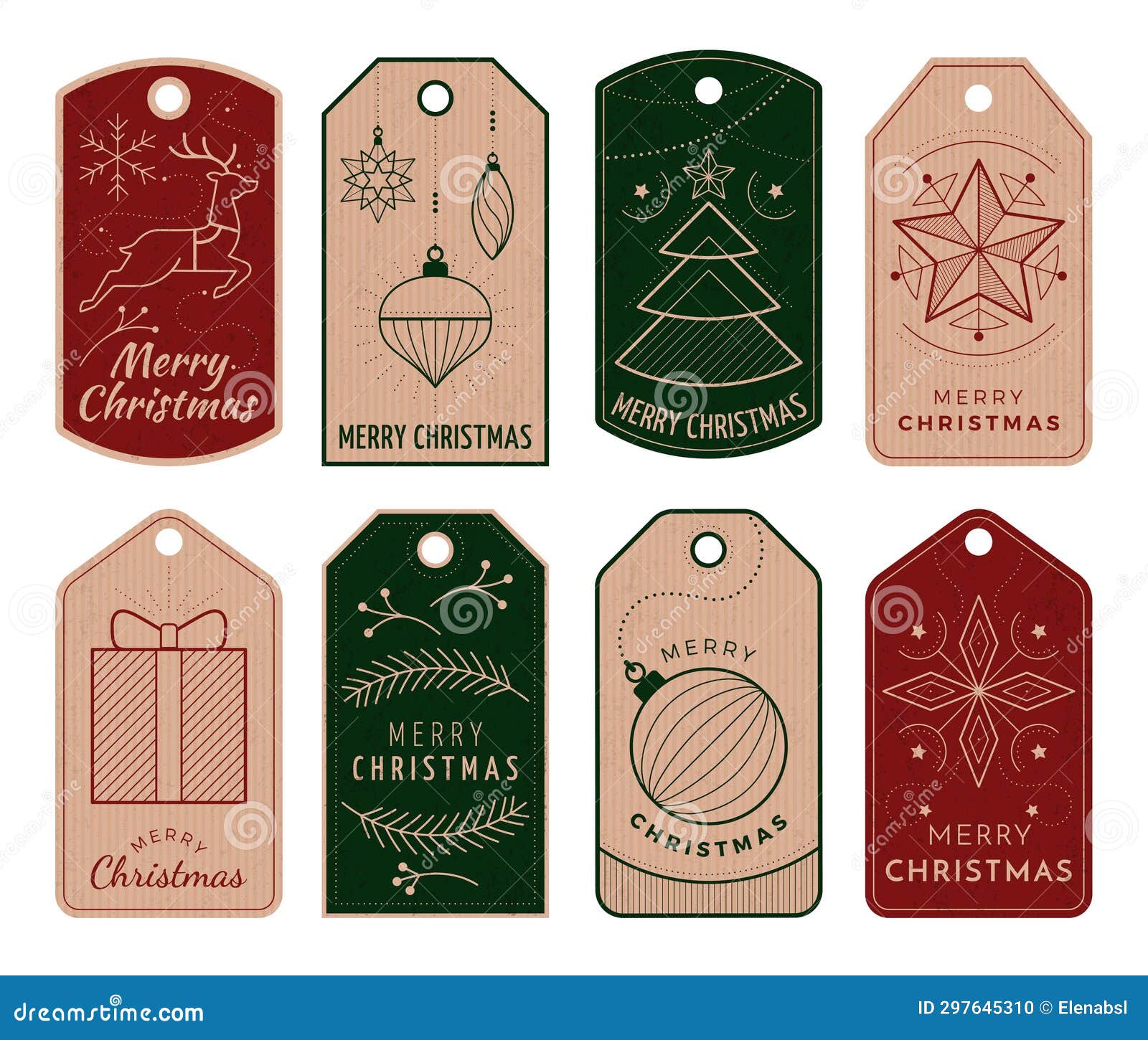 Christmas Decorative Hang Tags with Wishes Stock Illustration ...