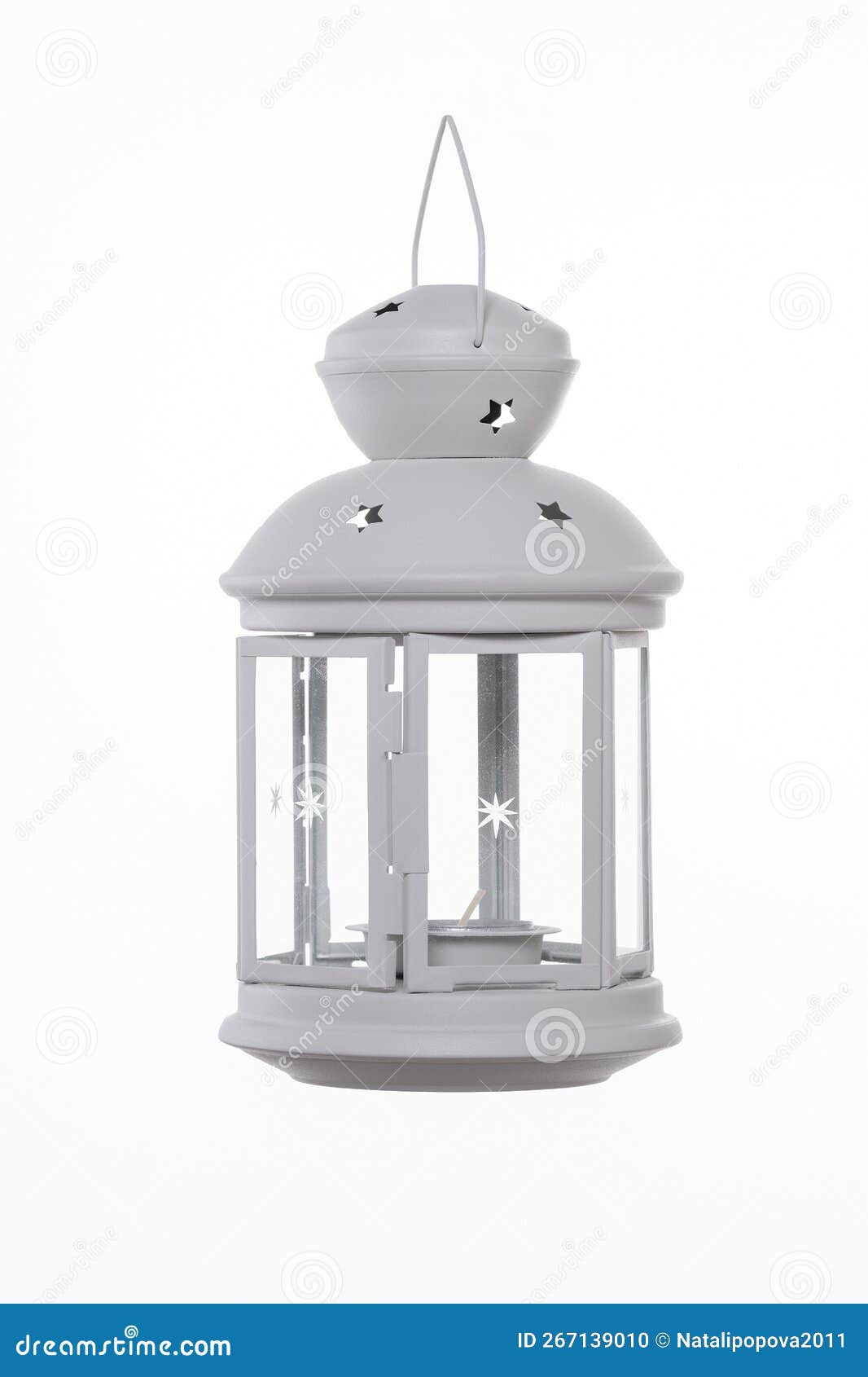 Christmas Decorative White Lantern on a Light Background Stock Photo ...