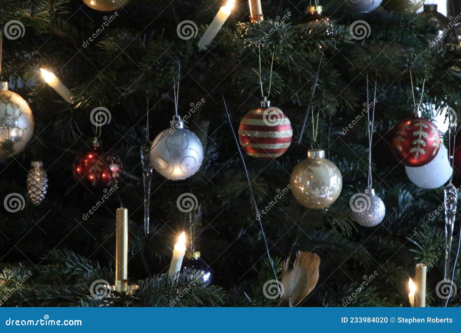 Christmas decs on the tree stock photo. Image of enjoy - 233984020