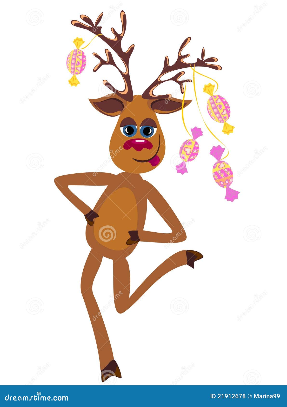 Christmas deer Rudolph stock vector. Illustration of copy - 21912678