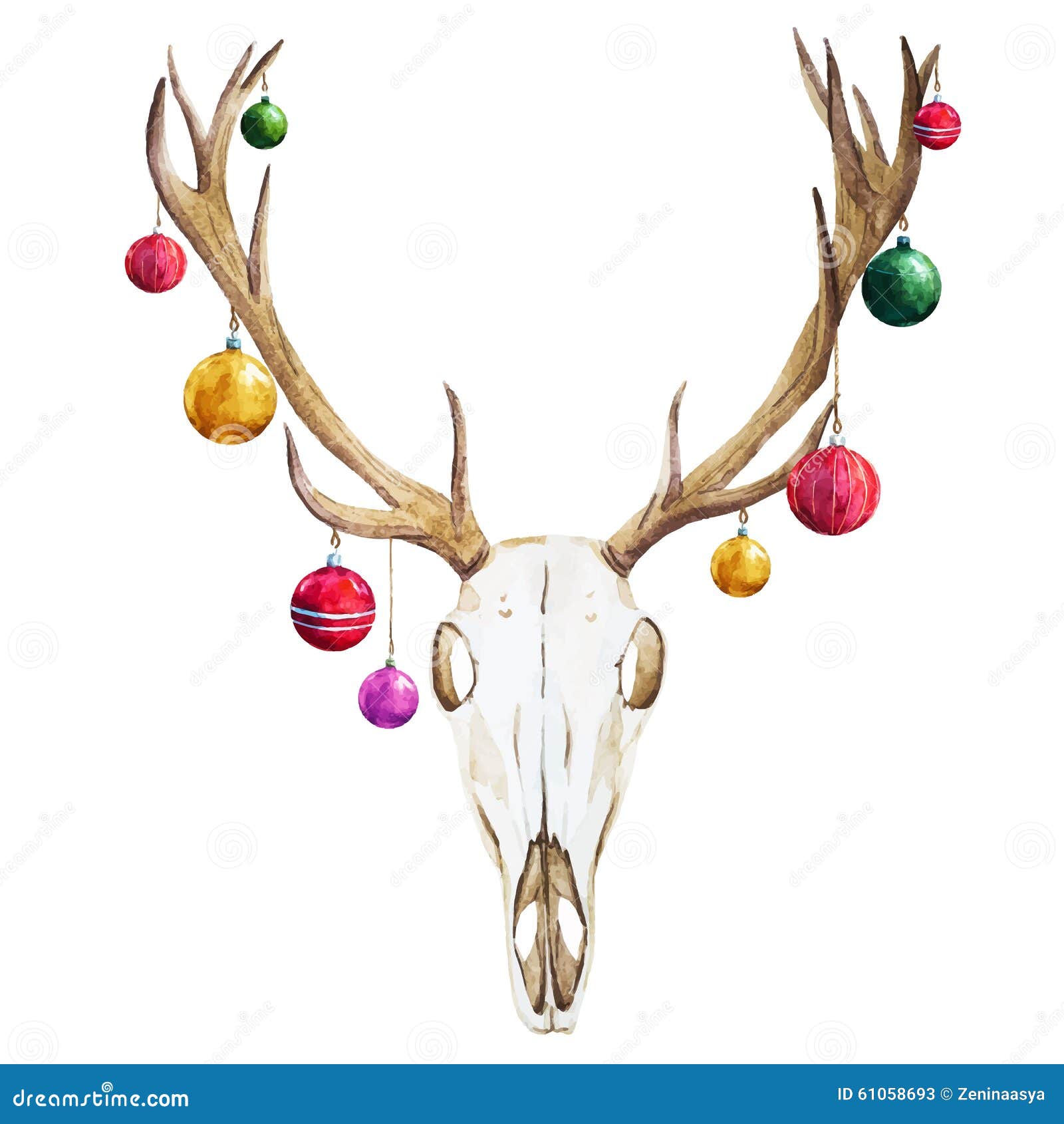 Deer Skull Tattoo Sketch With Roses And Leafes Vintage Neo Traditional ...