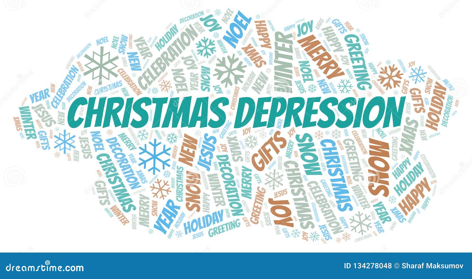 Christmas Depression Word Cloud Stock Illustration - Illustration of ...