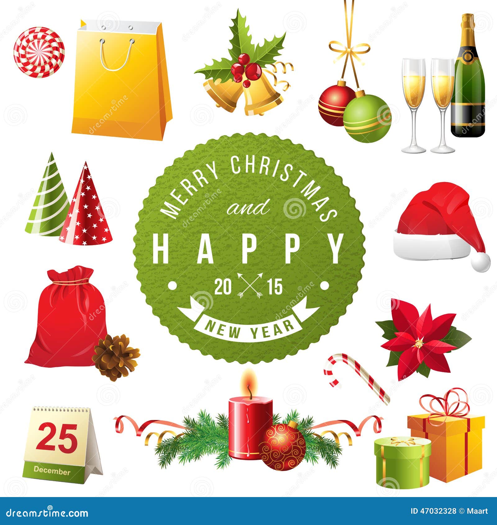 Christmas design elements stock vector. Illustration of cone - 47032328