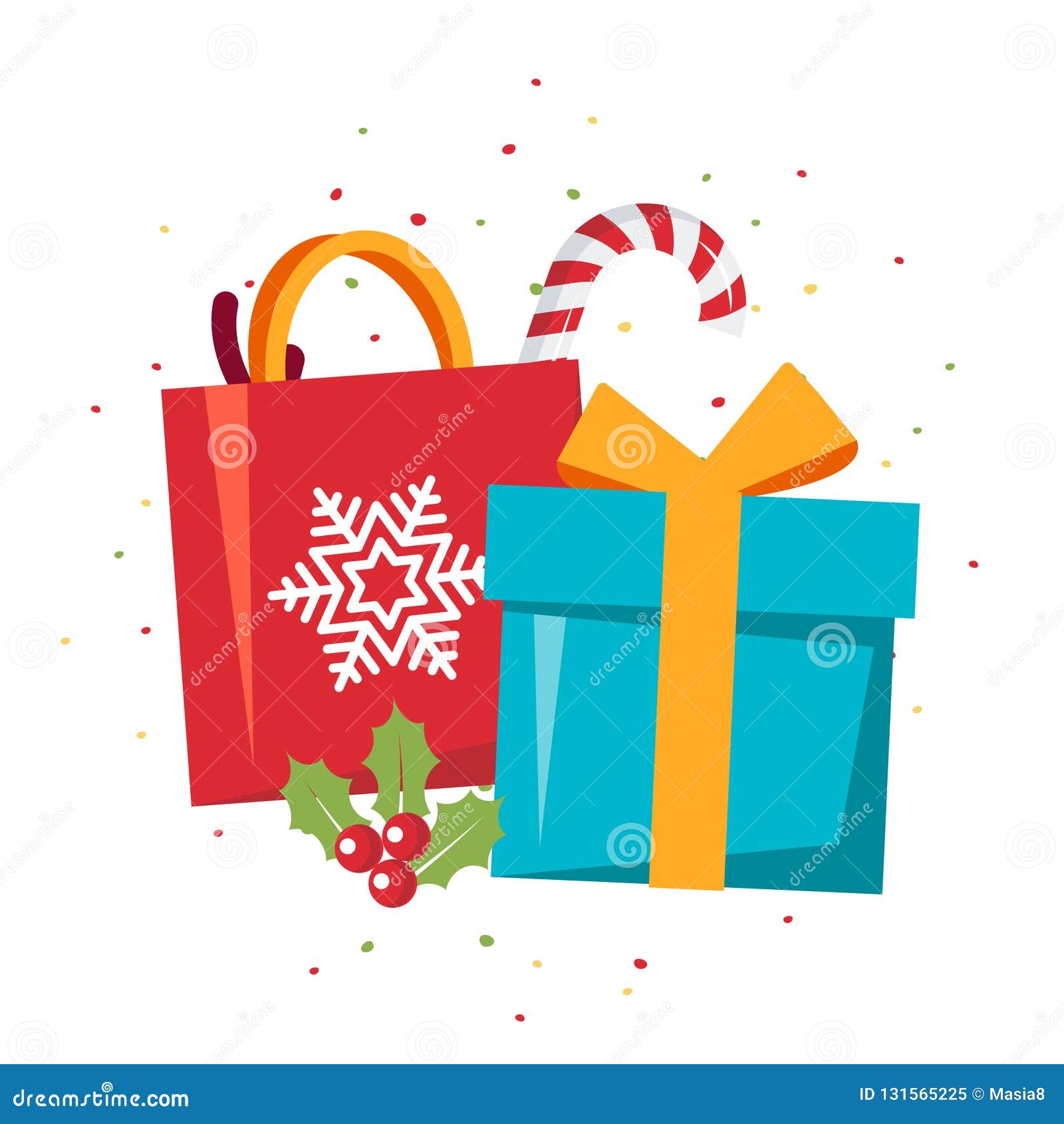 Simple Vector Christmas Design in Flat Style Stock Vector ...