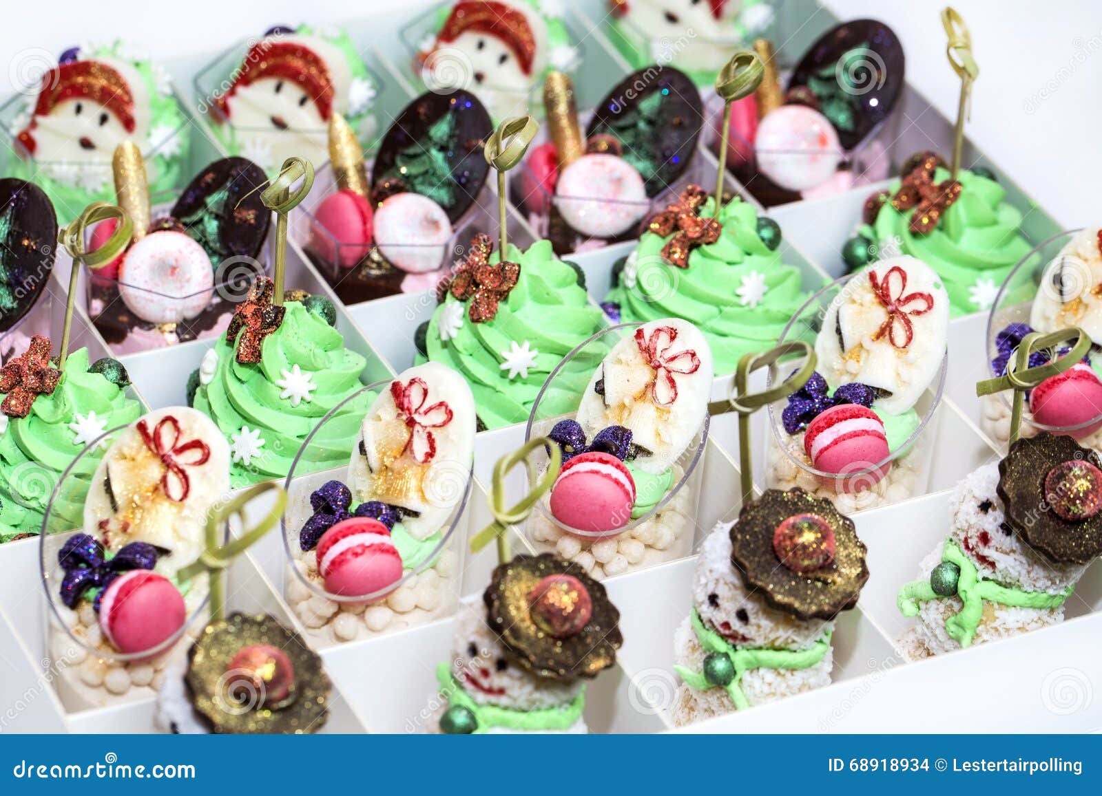 Christmas dessert canapes stock photo. Image of grain - 68918934