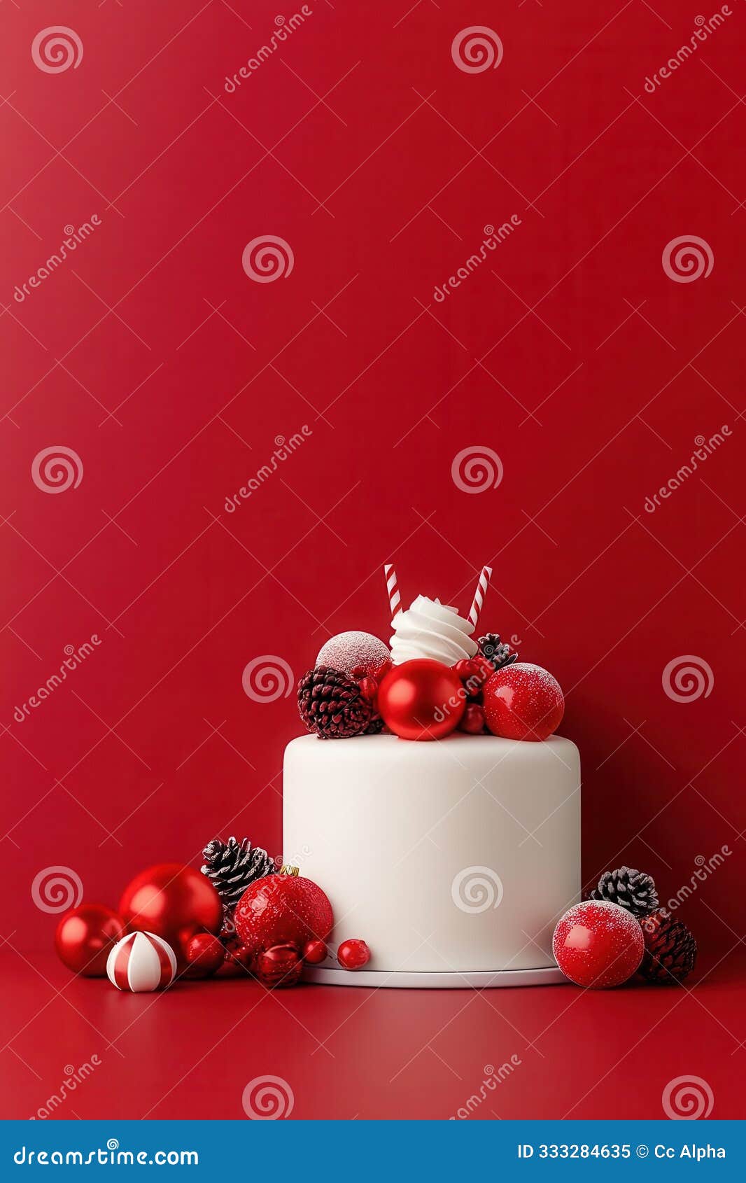 Christmas Dessert Flat Design Front View Christmas Theme 3D Render ...