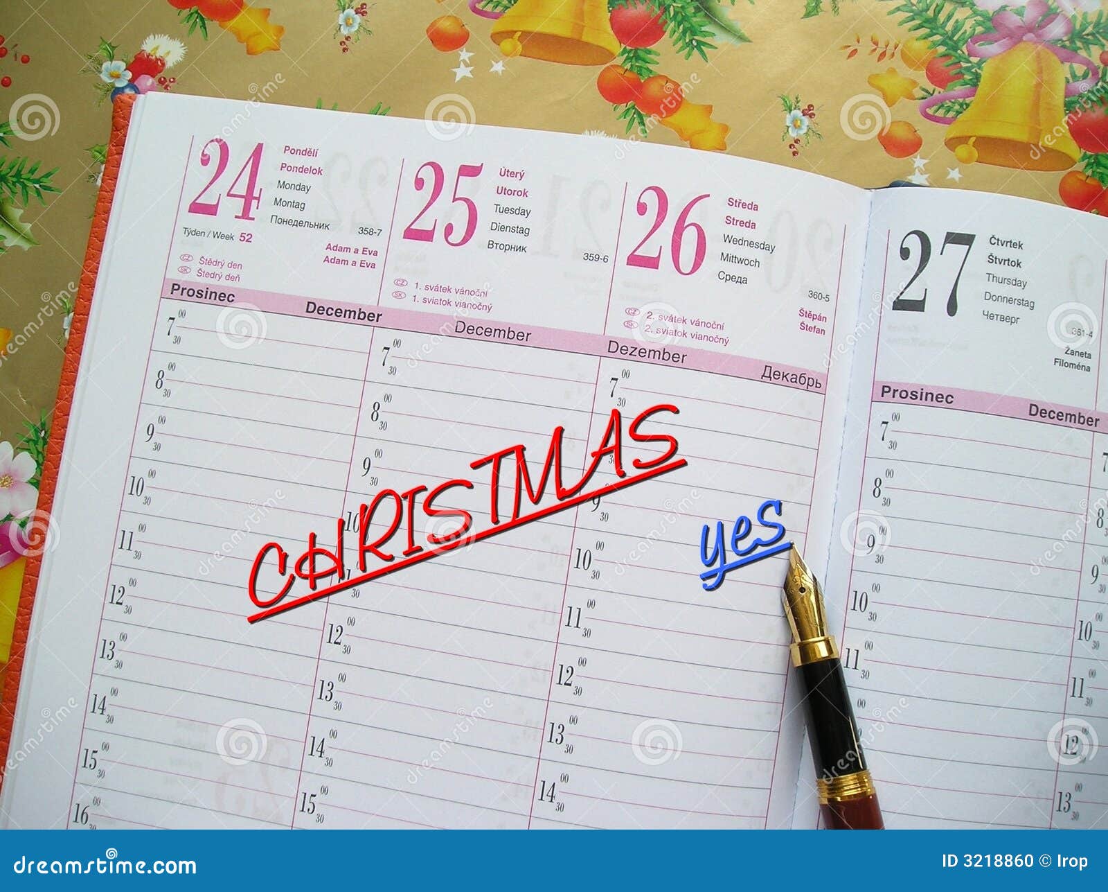 Christmas diary stock illustration. Illustration of holiday - 3218860