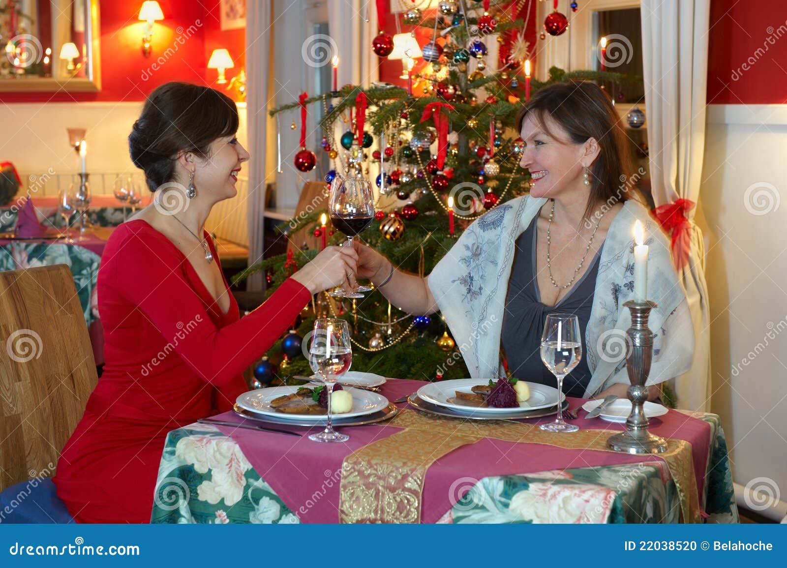 Christmas dinner stock photo. Image of toast, meeting - 22038520