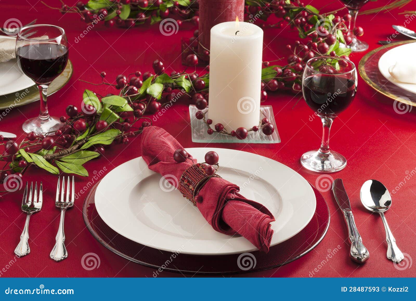 Christmas dinner table stock image. Image of candle, christmas - 28487593