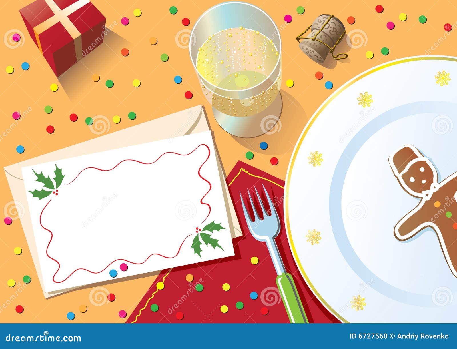 Christmas dinner table stock vector. Illustration of banquet - 6727560