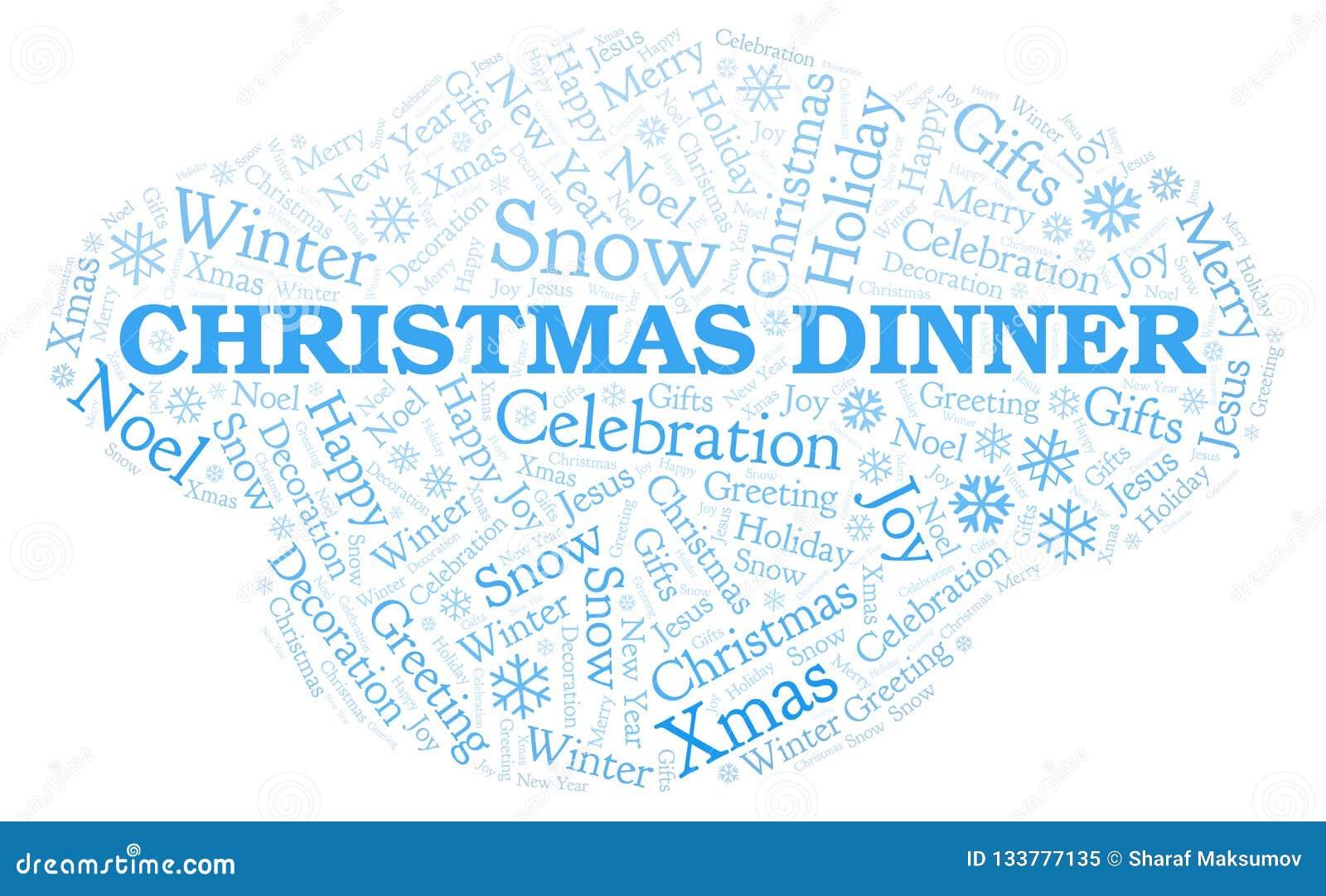 Christmas Dinner Word Cloud Stock Illustration - Illustration of ...