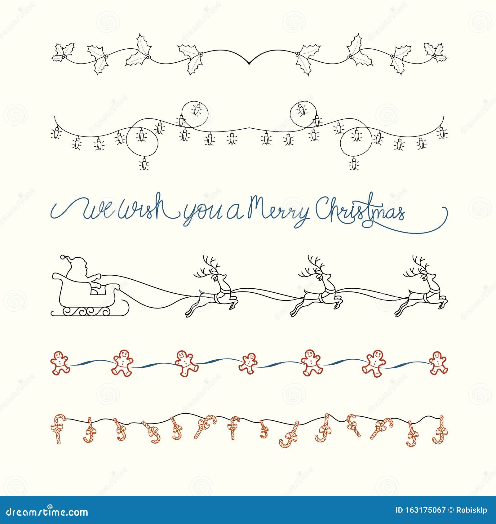 Christmas Dividers Set [3] Vector Illustration | CartoonDealer.com ...