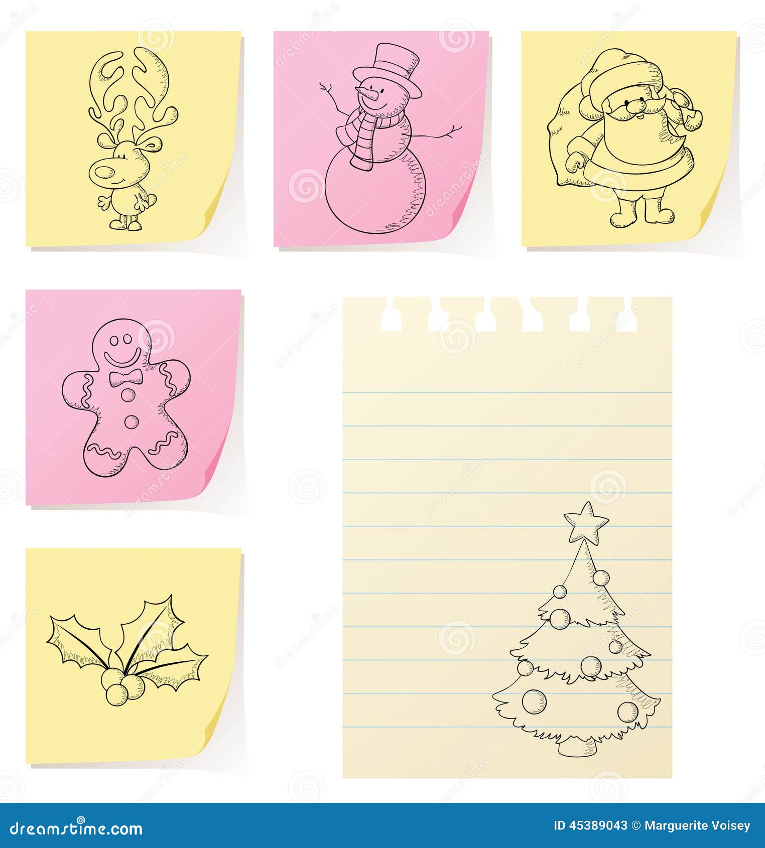 Christmas Doodles stock vector. Illustration of paper - 45389043