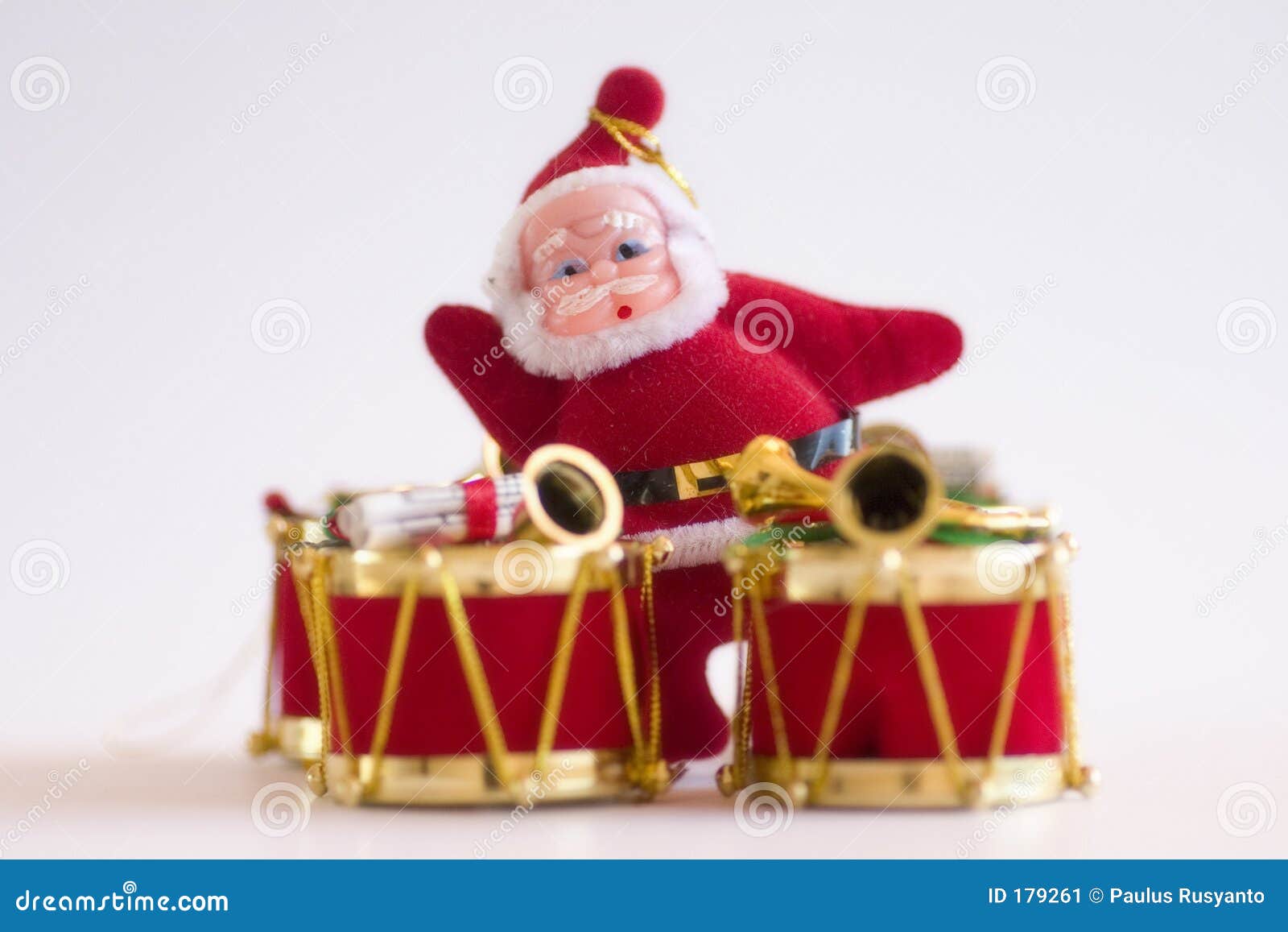 Christmas Drum & Santa Clause Stock Image - Image of beautiful, ribbon ...