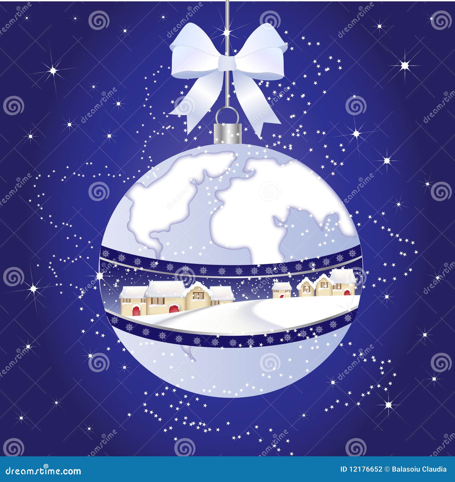 Christmas earth stock illustration. Illustration of decorations - 12176652