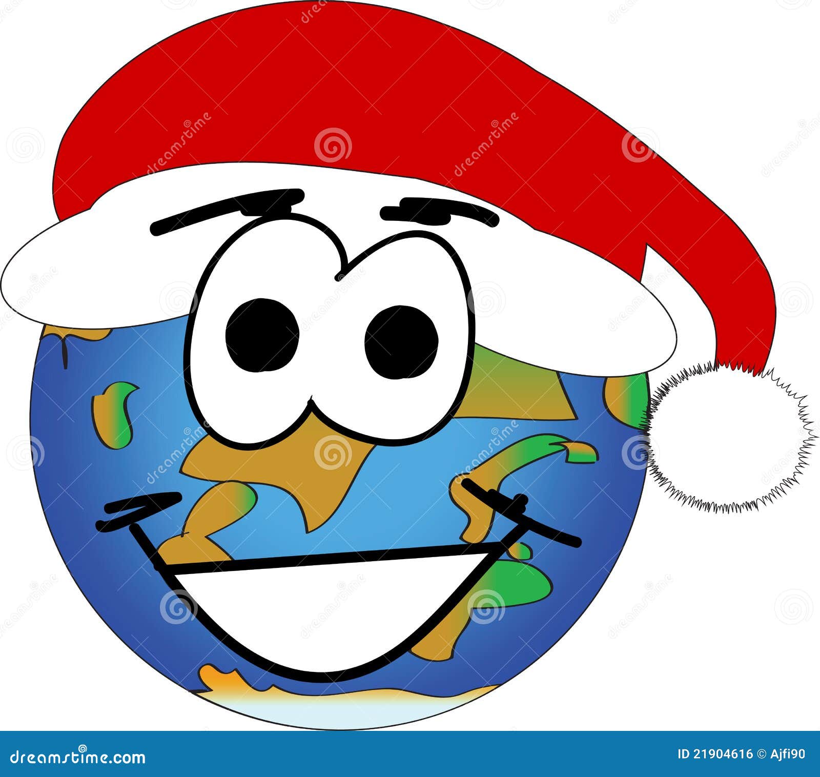 Christmas Earth stock illustration. Illustration of smile - 21904616