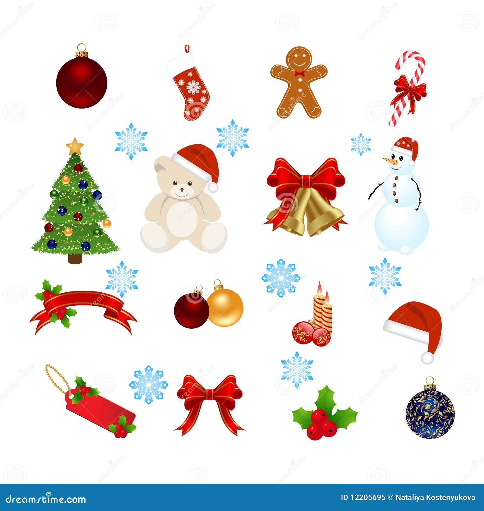 Christmas elements stock vector. Illustration of bell - 12205695