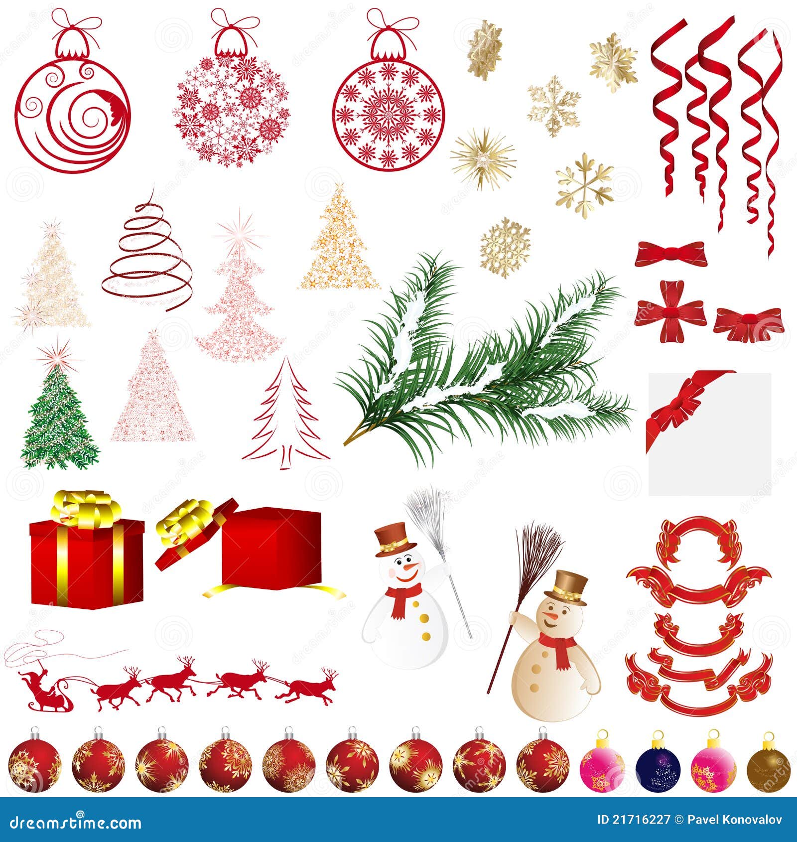 Christmas elements stock vector. Illustration of ribbon - 21716227