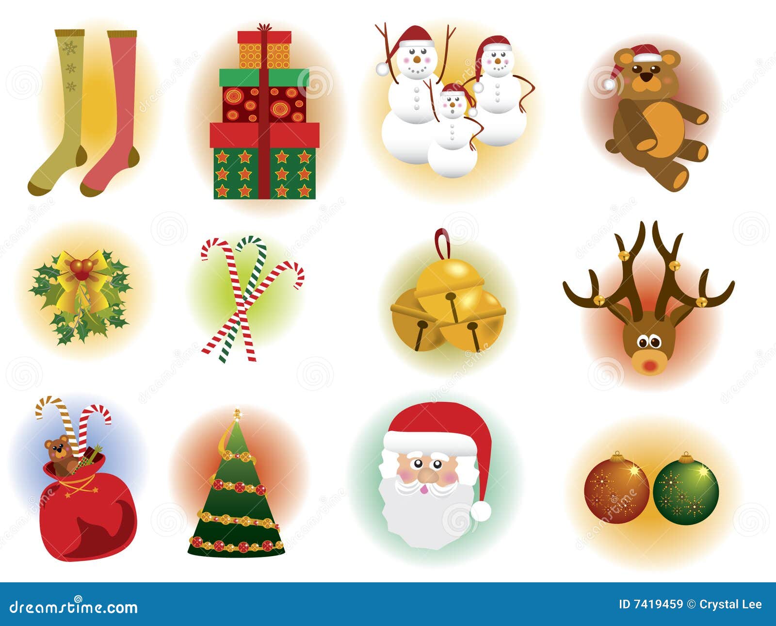 Christmas elements stock vector. Illustration of mistletoe - 7419459