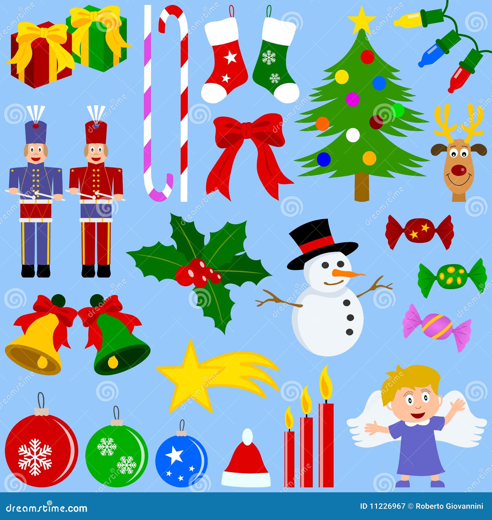 Christmas Elements Collection Stock Vector - Illustration of balls ...