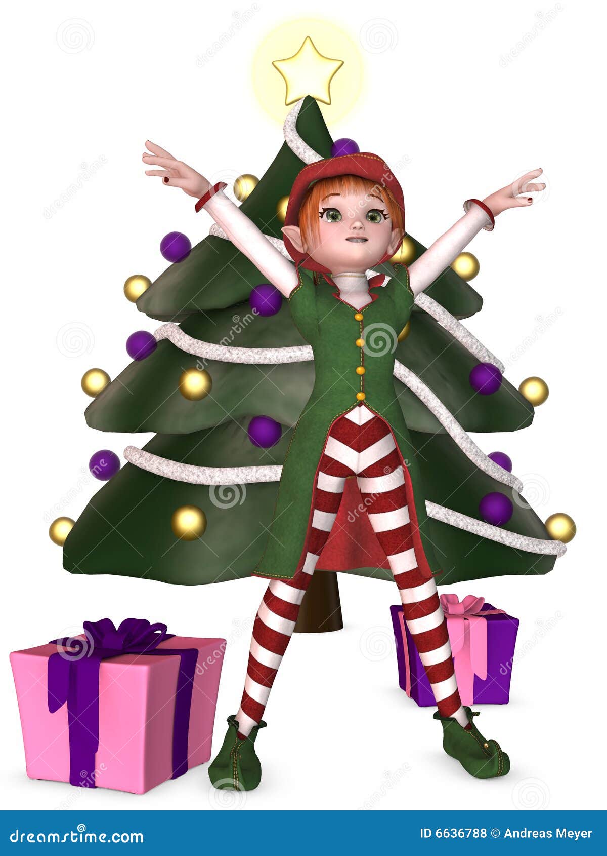 Christmas Elf stock illustration. Illustration of portrait - 6636788
