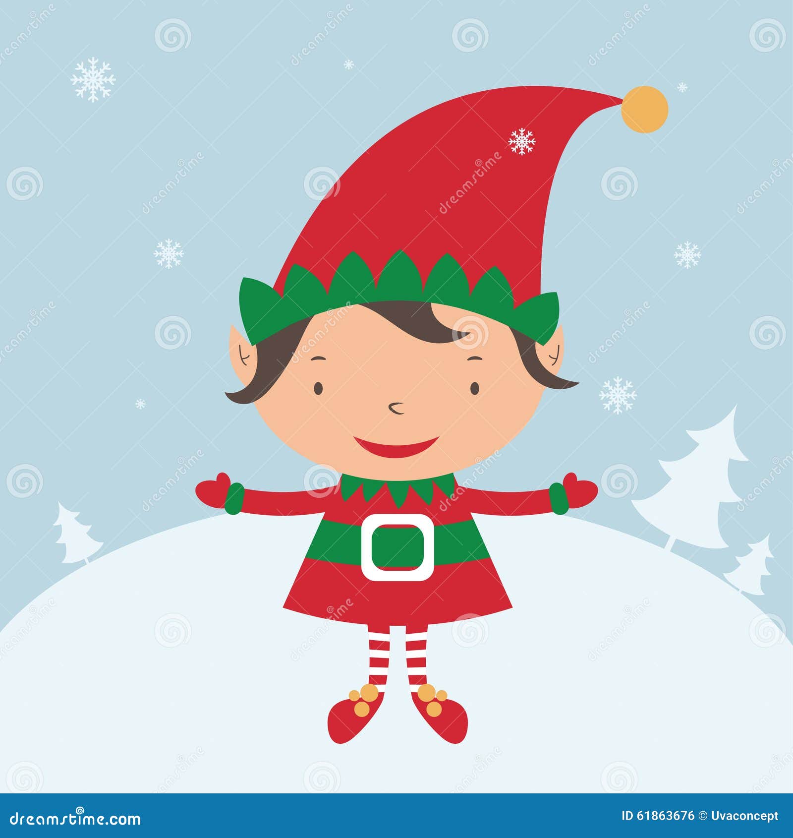 Christmas Elf Card Template Stock Vector - Illustration of gift, boxes ...