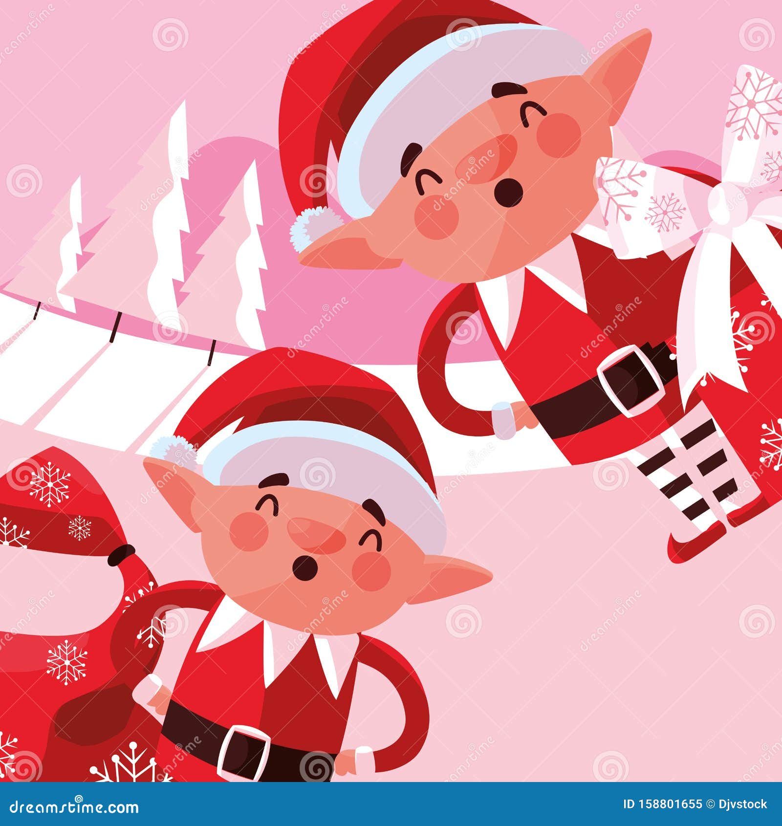 Christmas Elf Design Vector Illustration Stock Illustration ...