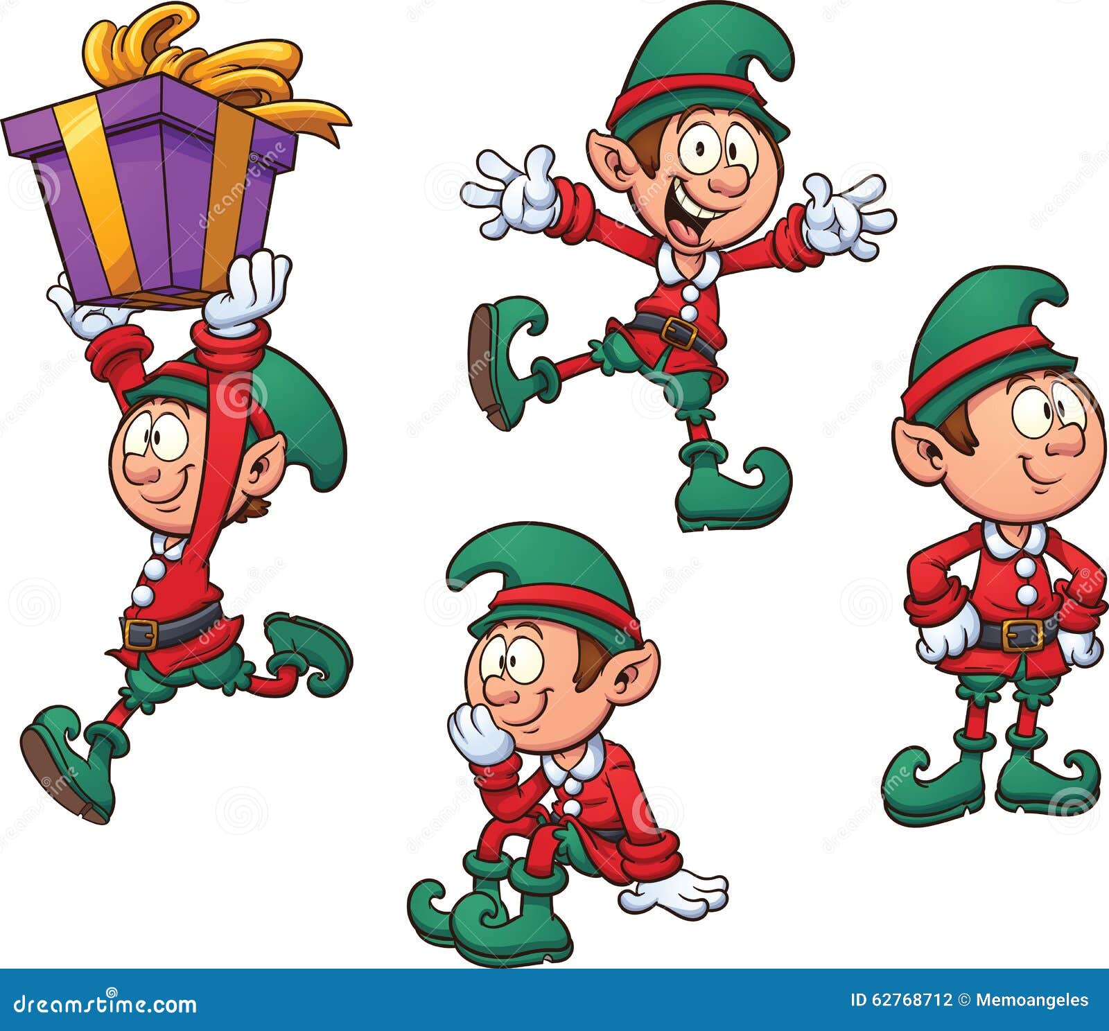 Christmas elf stock vector. Illustration of happy, sitting - 62768712