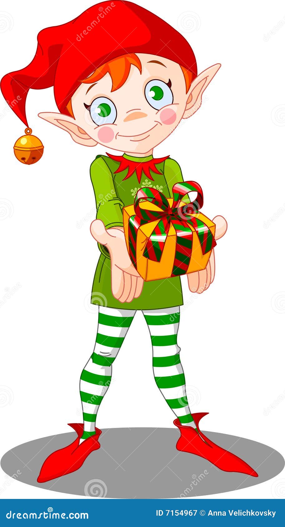 Christmas_elf_gift stock vector. Illustration of decoration - 7154967