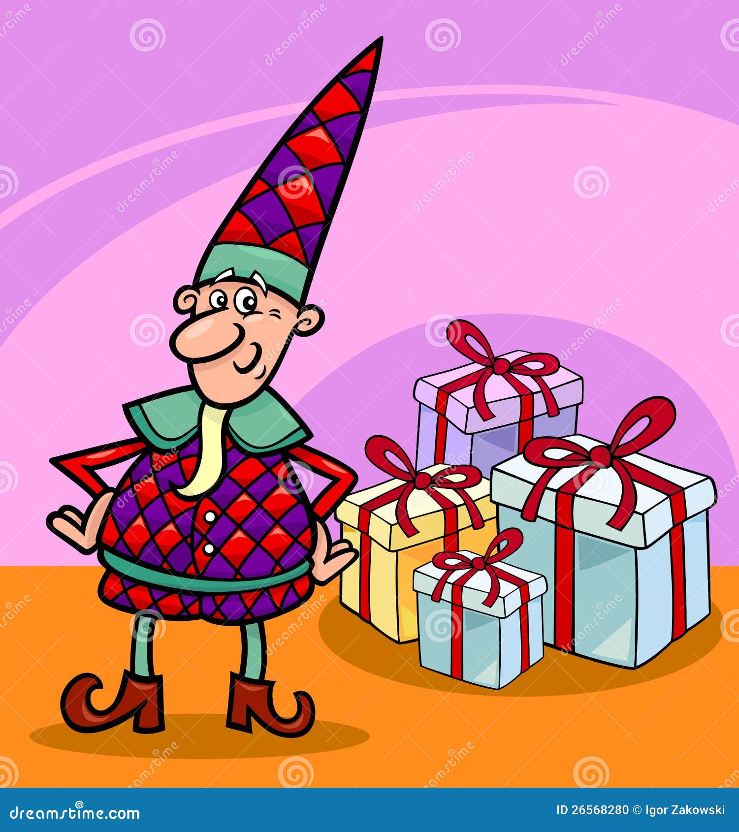 Christmas Elf or Gnome Cartoon Stock Vector - Illustration of costume ...