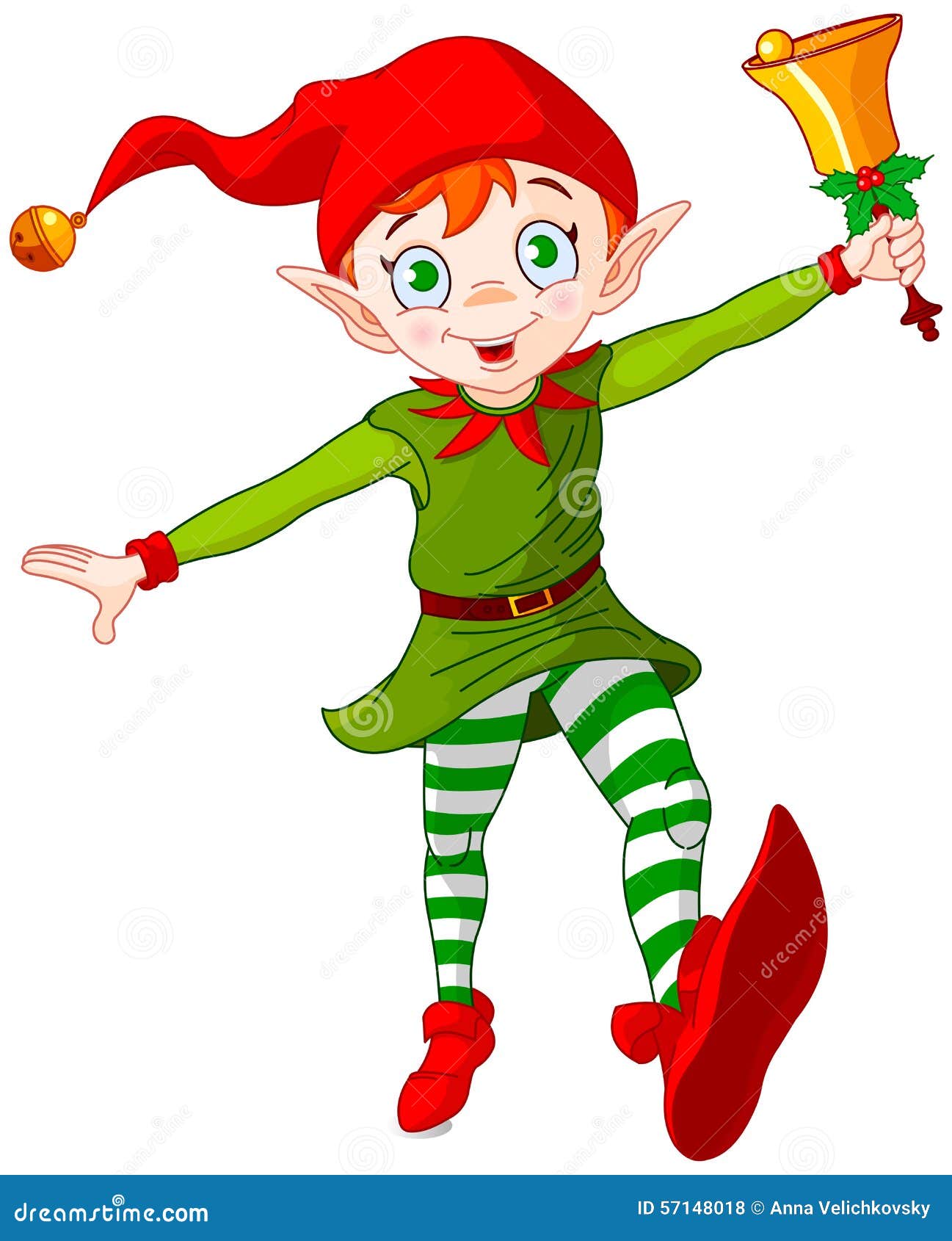 Christmas Elf Jump stock vector. Illustration of funny - 57148018