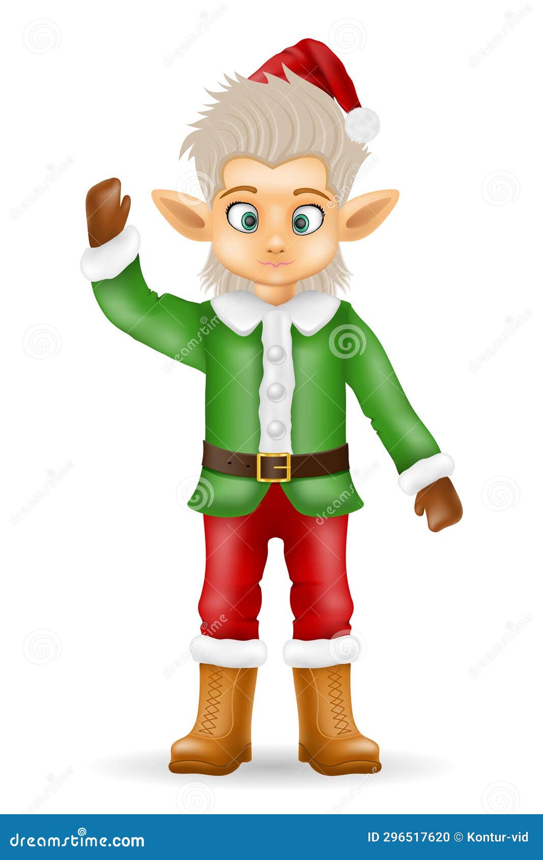 Christmas Elf Santa Claus Helper Vector Illustration Stock Illustration ...