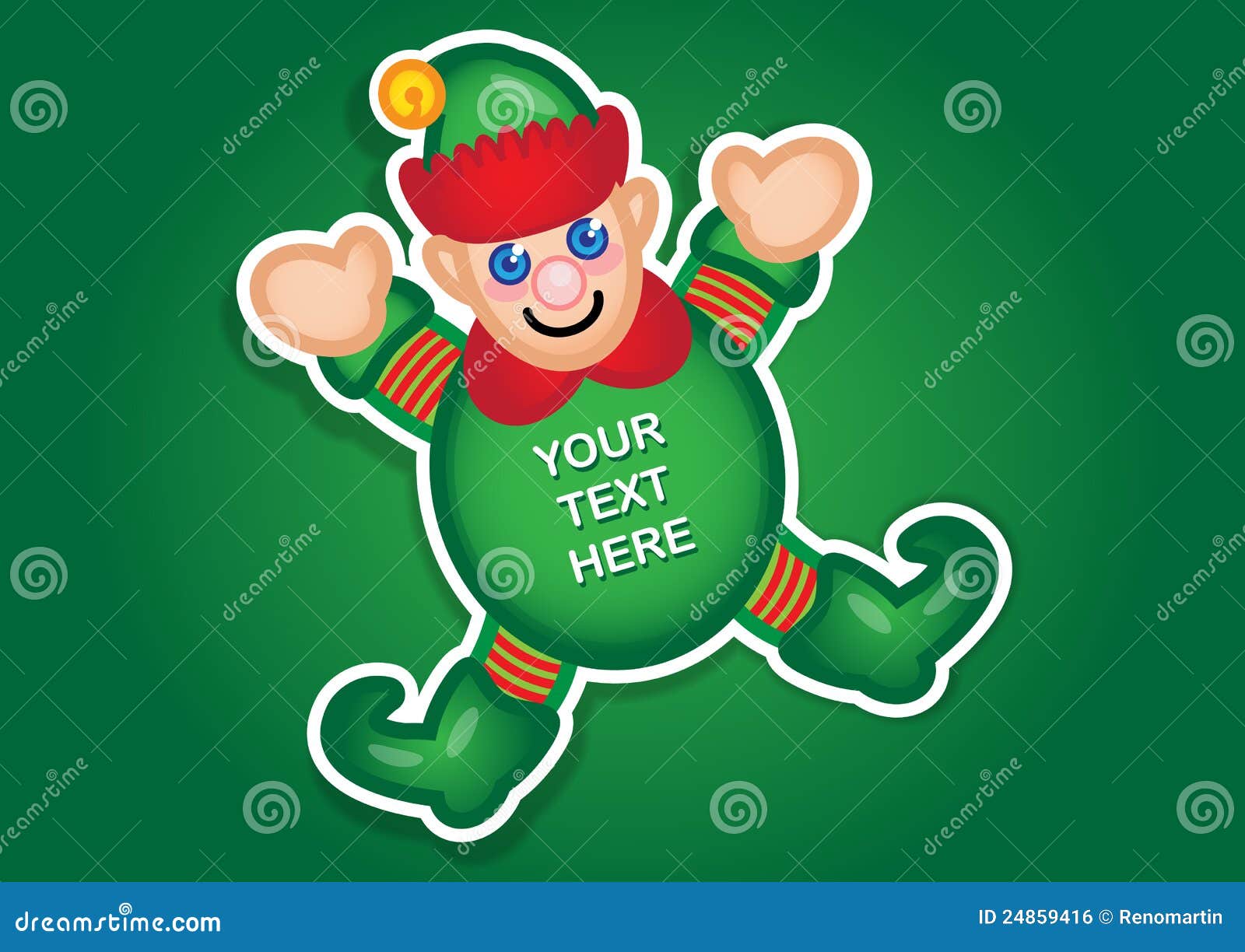 Christmas Elf sticker stock illustration. Illustration of gifts - 24859416