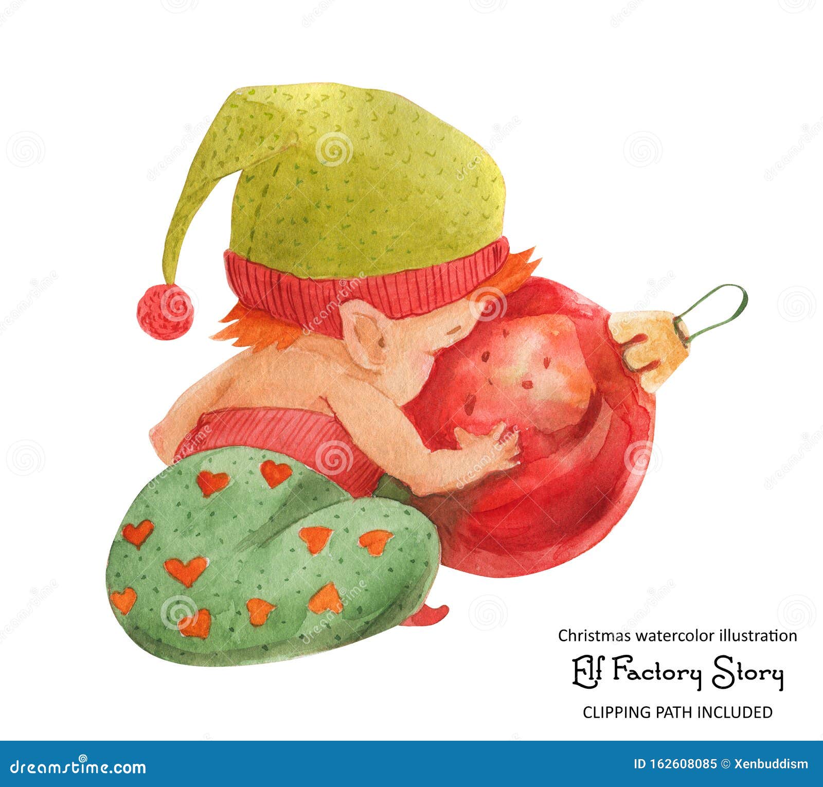 Christmas Elf Story, Elf-baby Looking in Christmas Ball Stock ... Christmas Elf Story, Elf-baby Looking in Christmas Ball Stock ...