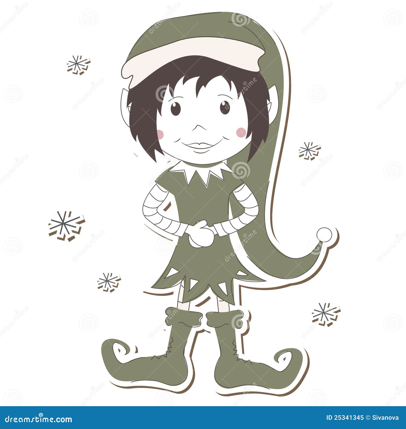 Christmas Elf on White Background Stock Vector - Illustration of ...