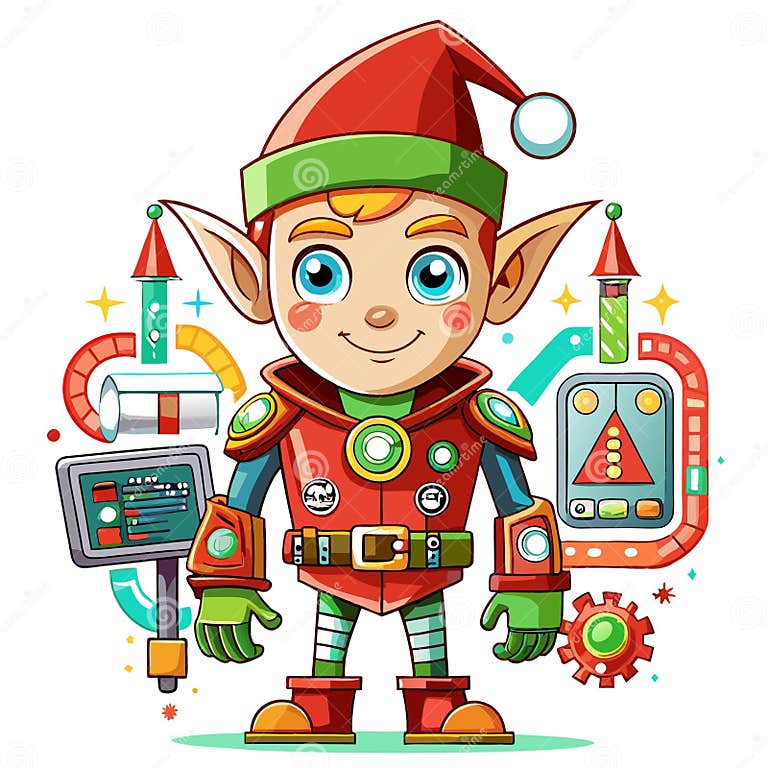 Christmas Elf White Background Created Using Technology Stock ...