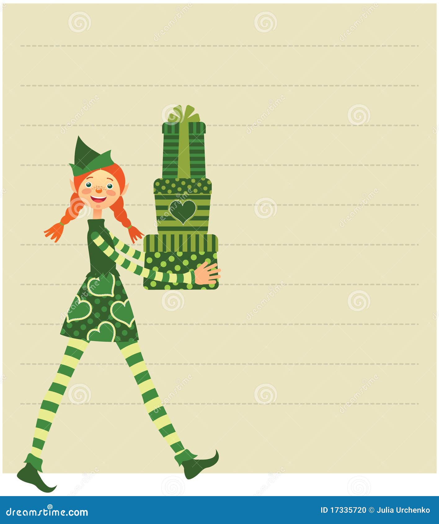 Christmas Elf Wishes Merry Christmas Stock Vector - Illustration of ...