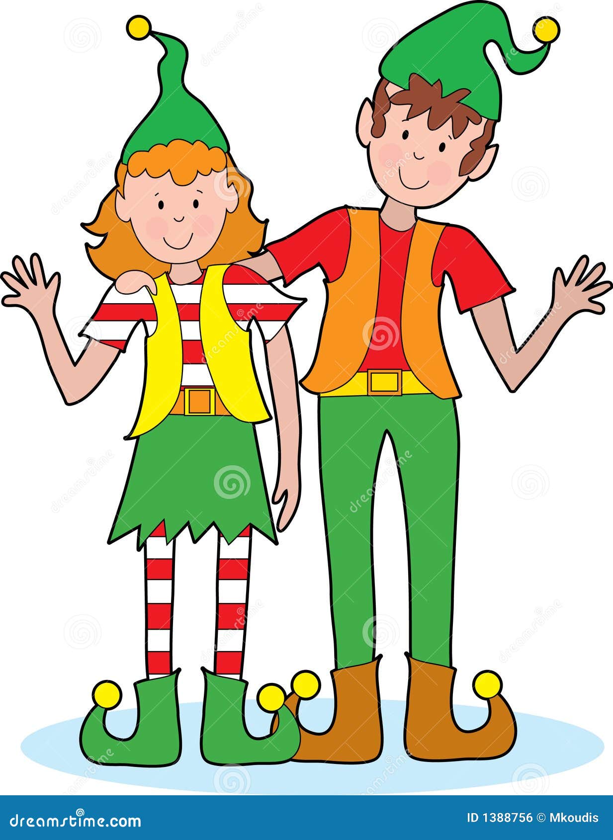 Christmas Elves stock illustration. Illustration of claus - 1388756