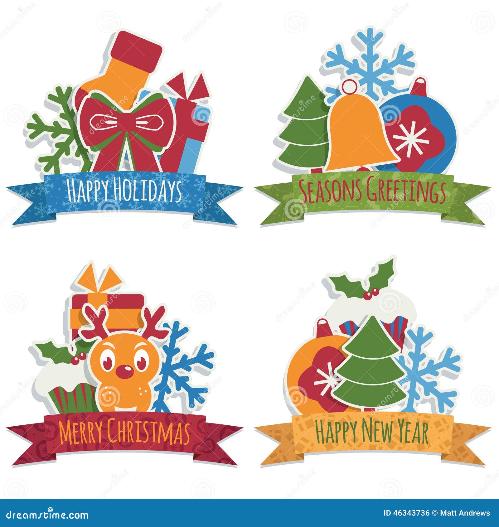 Christmas emblems stock vector. Illustration of blue - 46343736