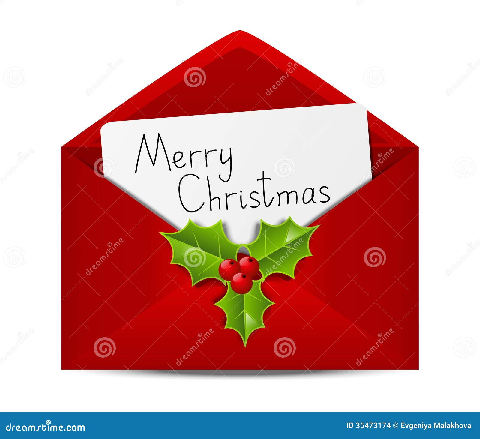 Christmas envelope stock vector. Illustration of postage - 35473174