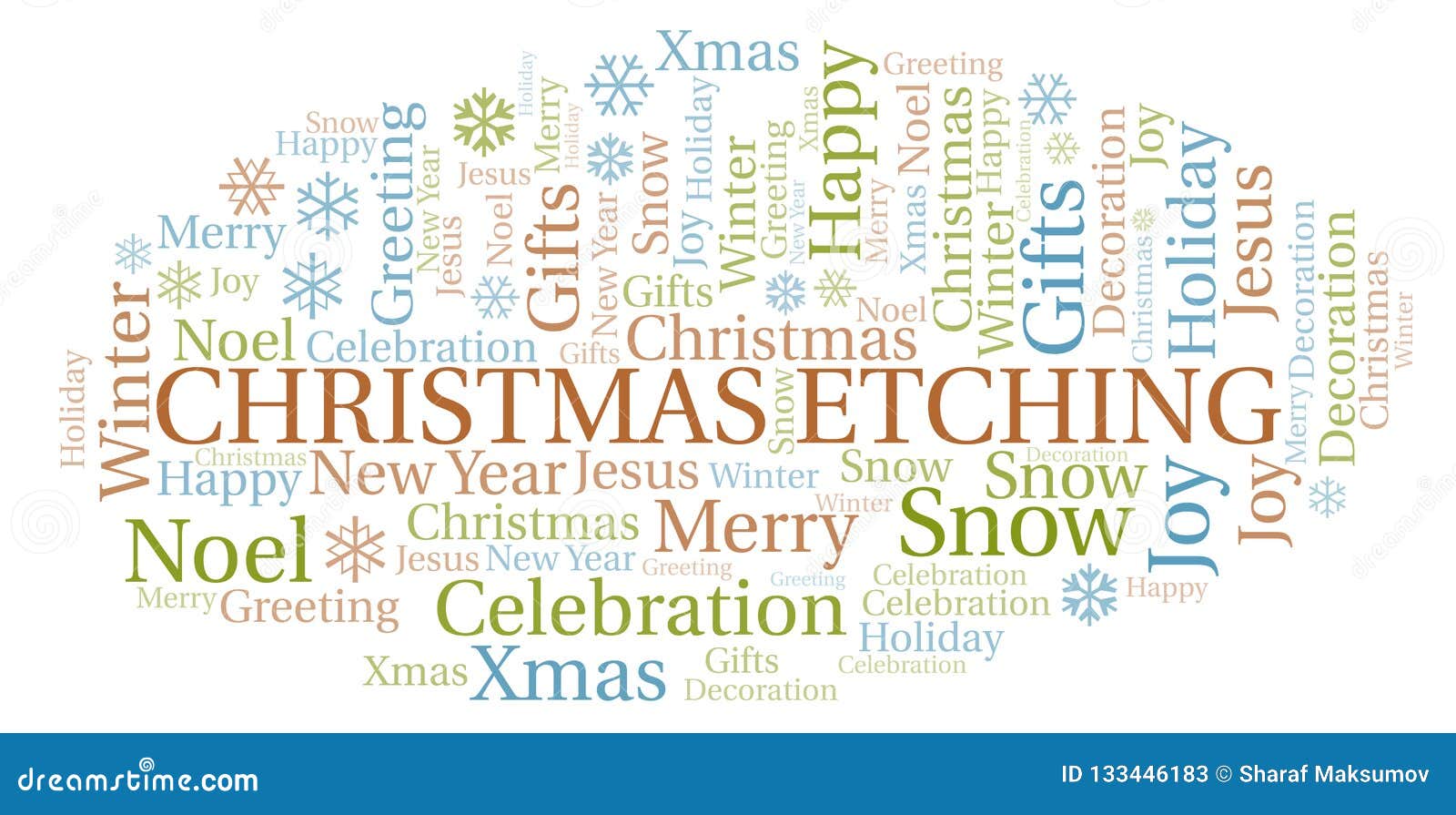 Christmas Etching Word Cloud Stock Illustration - Illustration of ...