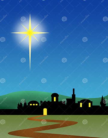 Christmas Eve in Bethlehem stock illustration. Illustration of ...