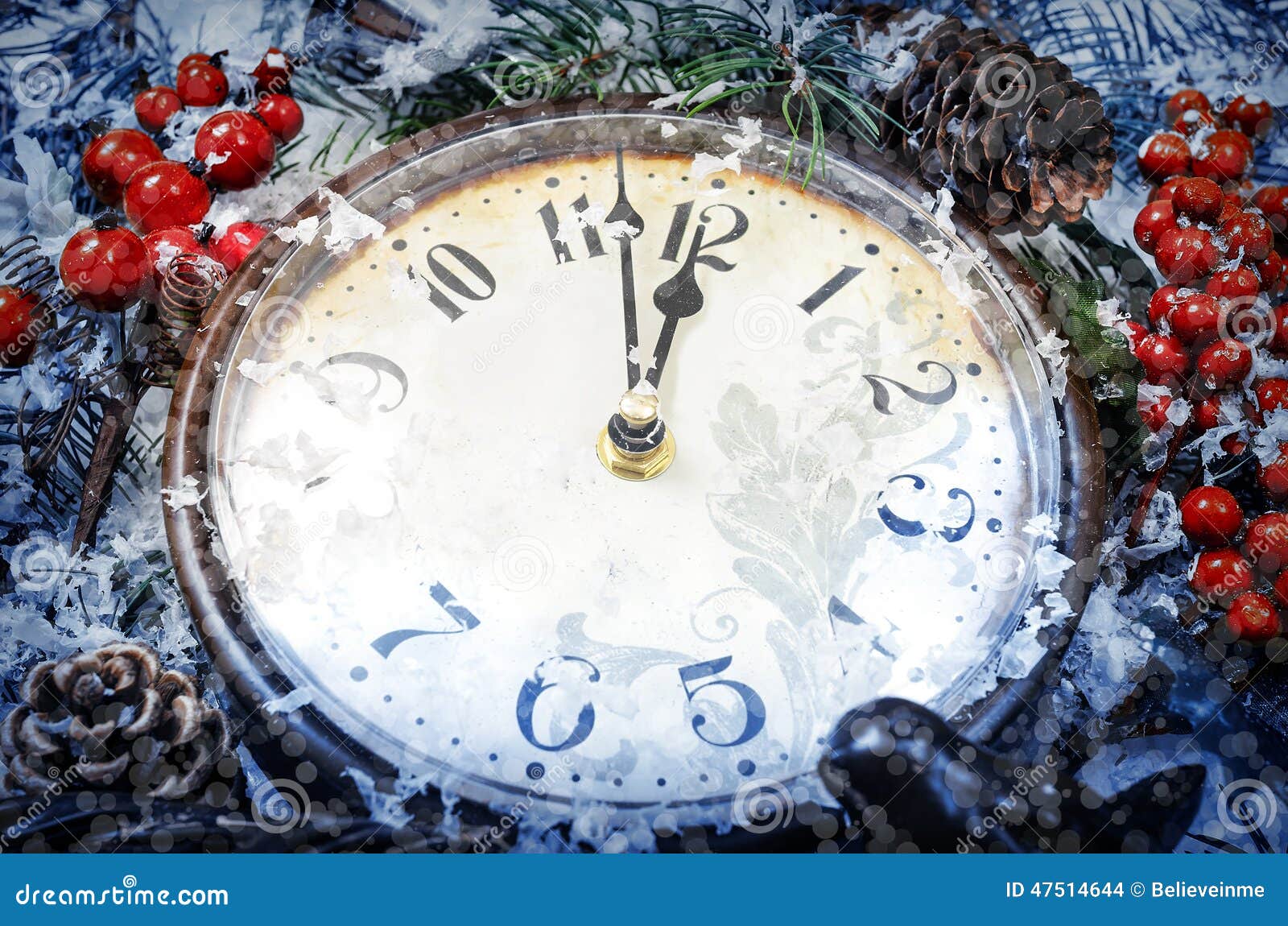 Christmas Eve and New Years at Midnight Stock Photo - Image of midnight ...